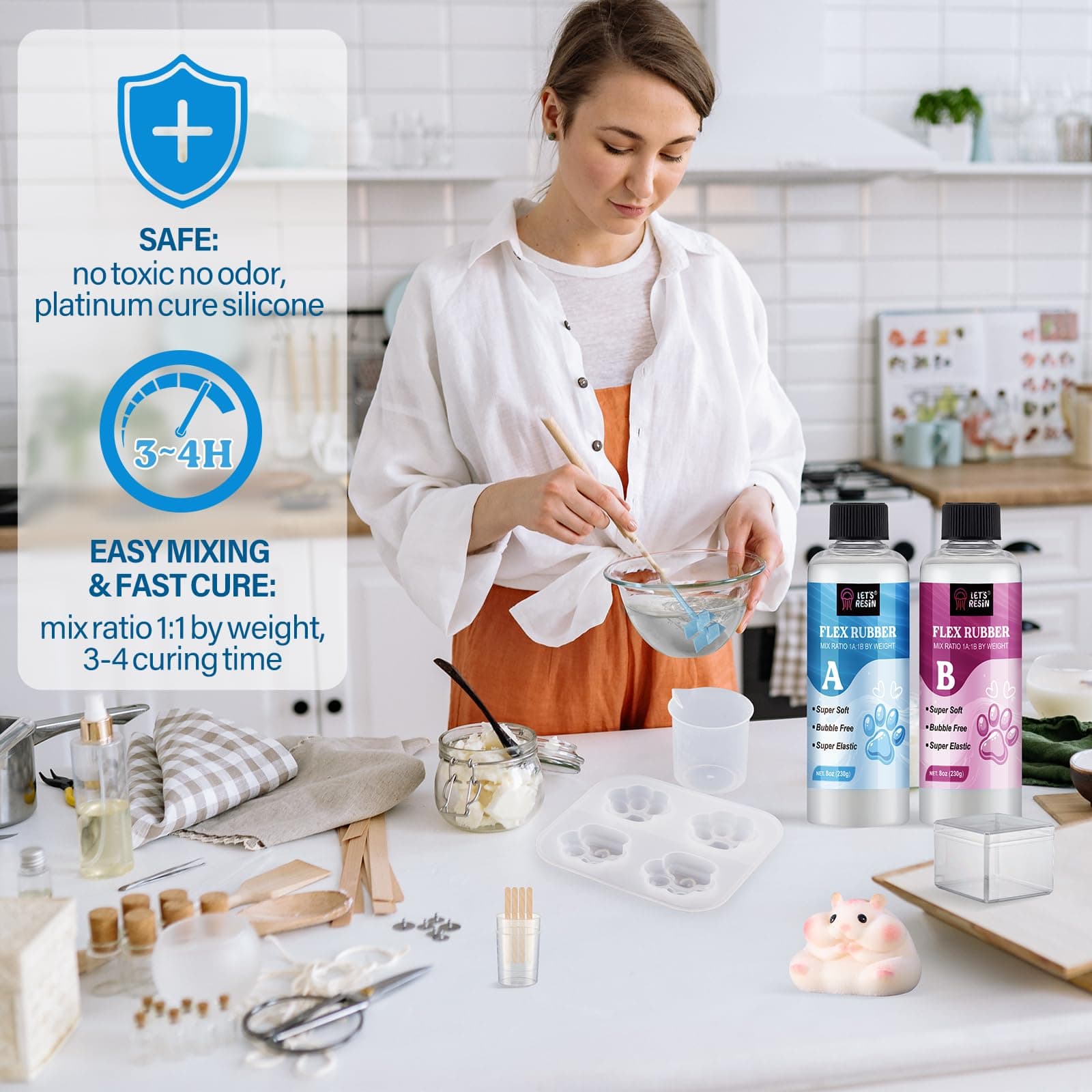 Liquid Super Soft Silicone Rubber for Taba Squishy Maker Cat Paw Molds ...