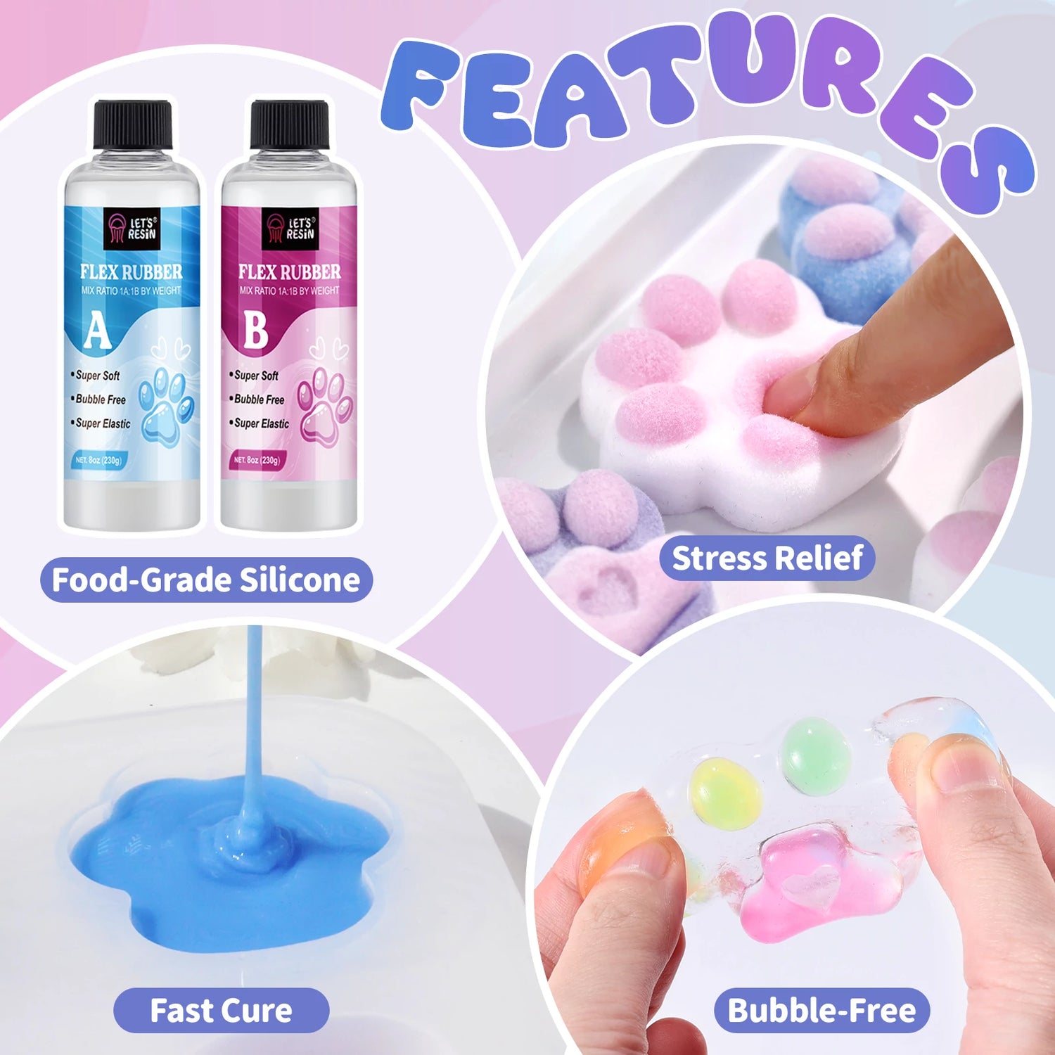 Liquid Super Soft Silicone Rubber for Taba Squishy Maker Cat Paw Molds ...