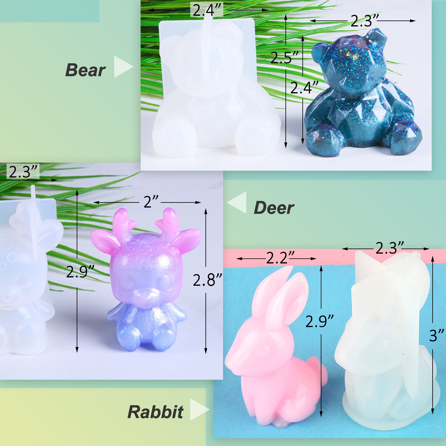 Animal Resin Molds – 7 Cute 3D Silicone Molds for DIY Home Decor – Let ...