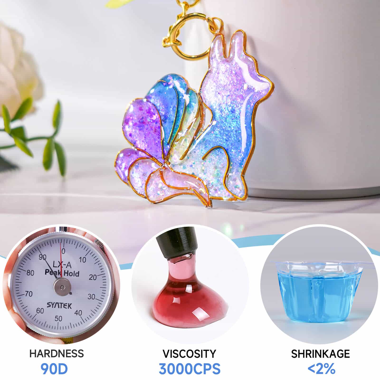 Colorful UV Resin Kit Epoxy Clear for Crafts Jewelry Making Decoration ...