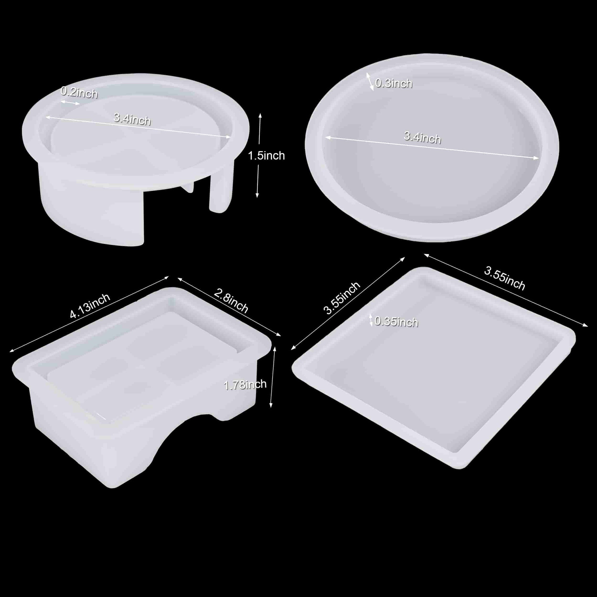 Coaster Molds for Resin DIY Round & Square Coaster Silicone Resin Kit ...