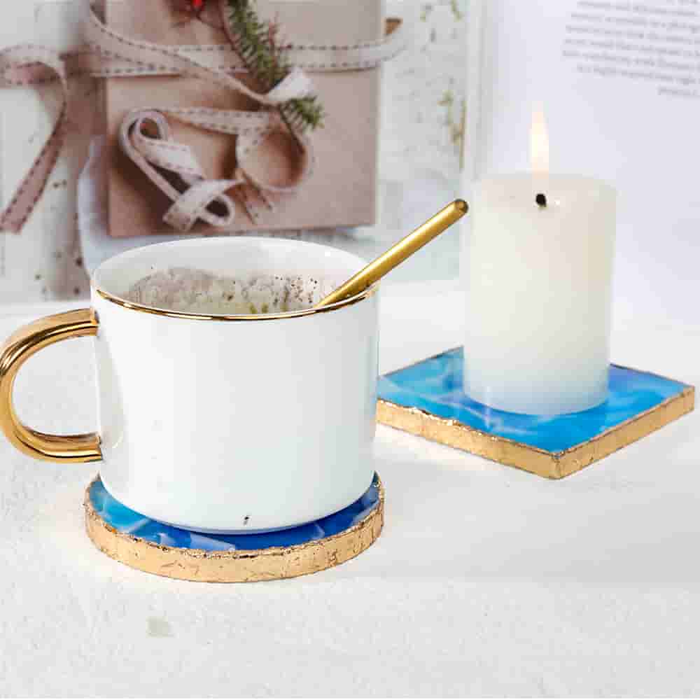 Coaster Molds for Resin DIY Round & Square Coaster Silicone Resin Kit ...